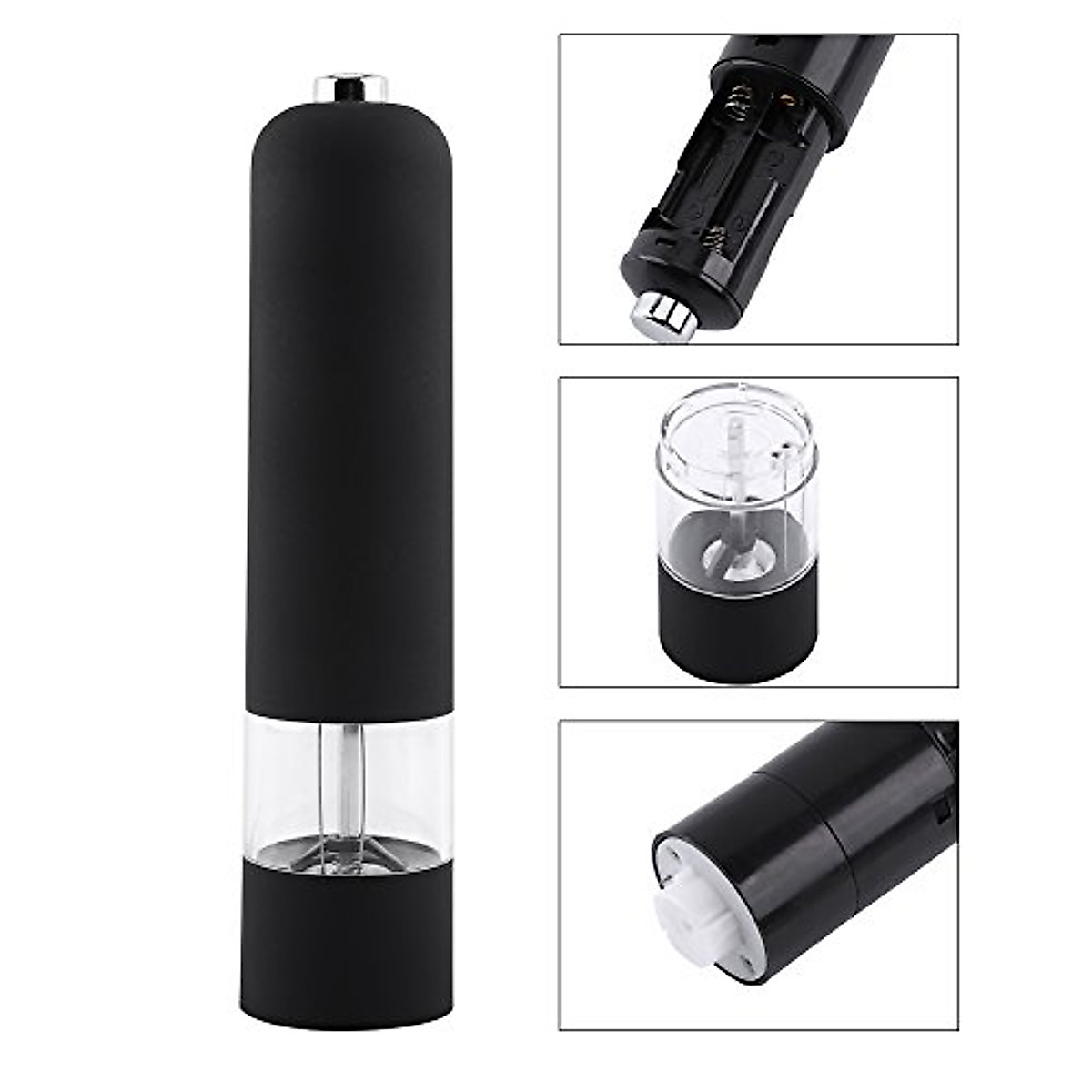 Grinder, Mini Electrical Automatic Portable Spice Crusher, Stainless Steel Pepper Grinder Mill for Kitchen