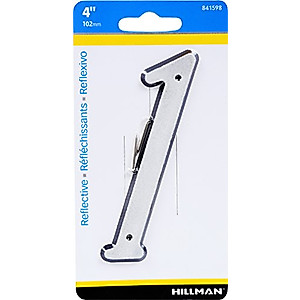HIllman 841598 4-Inch Nail-On Reflective Plastic House Number 1