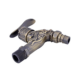 DOITOOL 3 Pcs Antique Faucet Washing Machine Tap Kitchen Water Tap Garage Water Tap Decorative Wall Water Tap Wash Basin Water Tap Taps Bath Tub Tap Shower Spray Faucet Shower Head Brass