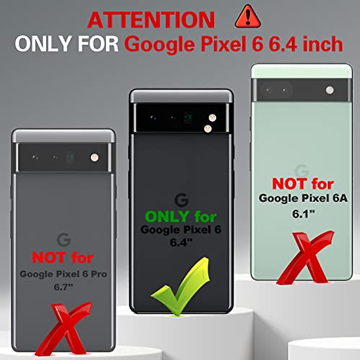 ANTSHARE for Google Pixel 6 Case with Screen Protector, Military Grade Dual Layer Shockproof Heavy Duty Protective Phone Case with Magnetic Kickstand Car Mount Holder for Pixel 6 5G 2021 6.4’’(Black)