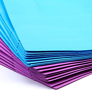 Cooraby 20 Pieces Kraft Paper Bags Party Favor Bags Craft Paper Bags with Handle for Birthday, Baby Shower, Wedding and Party Celebrations (Light Blue, Light Purple)