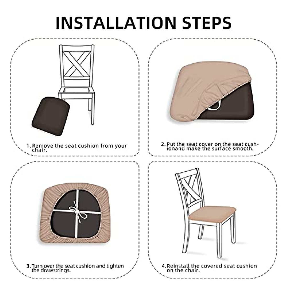 AKAUTOSM High Heel Shoes Removable Square Cushion Cover,Chair Protector Slipcovers for Home,Kitchen,Dining Room