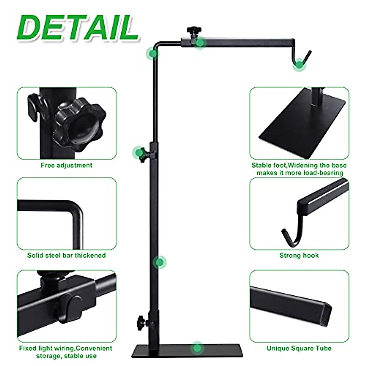 LISINAN Adjustable Reptile Terrarium Heat Lamp Stand,Metal Reptile Lamp Holder Bracket with Turtle Tank Light Fixture Accessories,Used for Lizards Snakes Amphibians Tortoise Habitat(M, 11.81"x25.19")