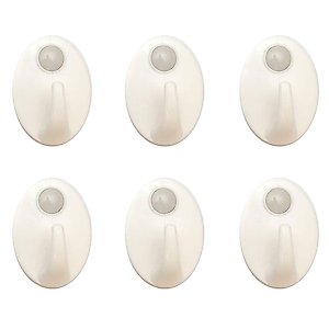 Hometeq (6 Pack) Self Adhesive Hooks Sticky Wall Mount Hooks for Bathroom Kitchen Office