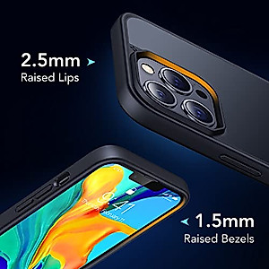 CASEKOO for iPhone 13 Pro Max Case KooShock, [10 FT Military Drop Protection] [Skin-Friendly Touch] Built-in Airbags and Rugged Matte Back, Thin Translucent Protective Case 6.7", Black