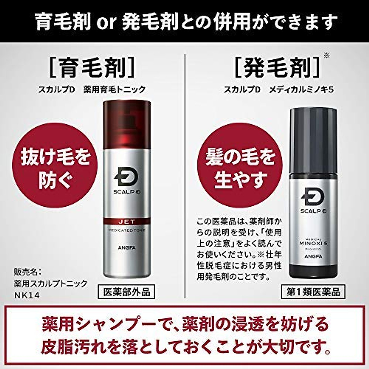 Angfa Scalp D Medicinal Shampoo for Men Dry skin set (Shampoo & Conditioner) 350ml Japan