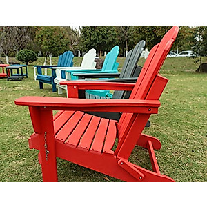 Aoorun Adirondack Chairs Folding Adirondack Chair，Plastic Adirondack Chairs seat Width 21.3"，fire Pit Chairs for Outside firepit Area Lifetime，All Weather Resistant and Durable -Grey