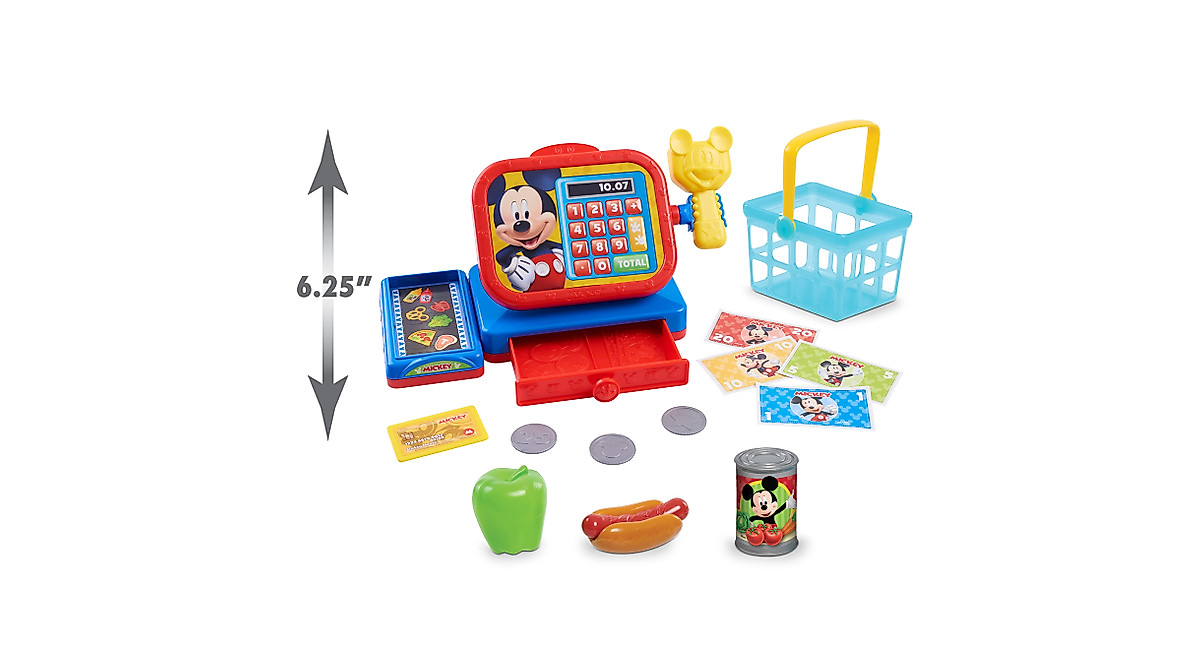 Disney Mickey Mouse Cash Register Toy with Realistic Sounds for Kids 3+