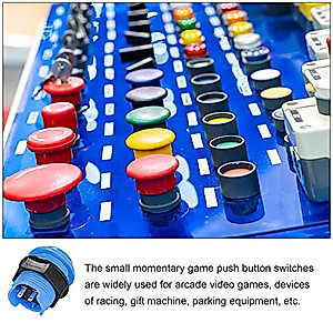 Rebower Momentary Game Push Button Switches Game Small Button [for Arcade Video Game] -M28/Blue/10 Pcs