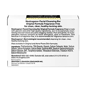 Neutrogena The Transparent Facial Bar Original Formula, Fragrance Free 3.50 oz (Pack of 5)