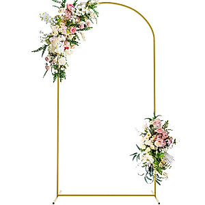 Wokceer Arch Backdrop Stand and 7.2FT Wedding Arch Cover Bundle for Wedding Ceremony Birthday Party Black