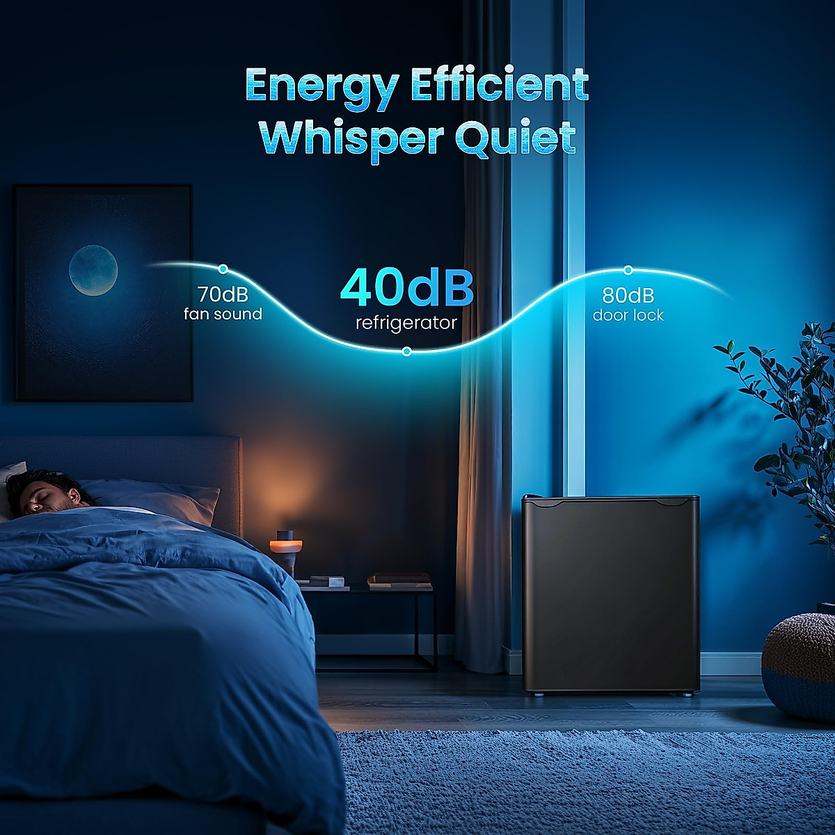 Anypro 1.84 Cu.Ft Fridge with Freezer, Single Door Refrigerator with 5 Level Temperatures and Adjustable Shelves, Energy Saving, Low Noise for Dorm, Office, Bedroom, Black