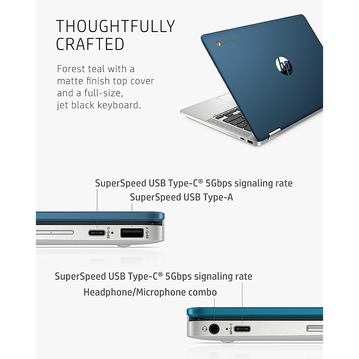 HP Chromebook 360 14a 2-in-1 Laptop, Intel Celeron Processor, 4 GB RAM, 32 GB eMMC, 14” HD (1366 x 768) Chrome OS, Webcam & Dual Mics, Work & Play with Long Battery Life (14a-ca0060nr, 2021)