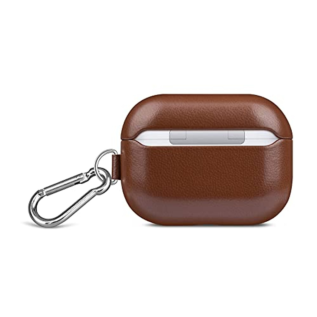 AirPods Pro Leather Case with Clip, Lopie [Handmade Series] Fully-Wrapped Leather AirPods Pro Case Cover, Scratch Resistant Microfiber Cushion, Original Design Case for Men/Women - Earthy Brown
