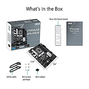 ASUS Prime H770-PLUS D4 Intel® H770(13th and 12th Gen) LGA 1700 ATX Motherboard with PCIe 5.0, 3xPCIe 4.0 M.2 Slots,DDR4,2.5Gb LAN,DisplayPort, HDMI,USB 3.2 Gen 2 Type-C,Thunderbolt™ (USB4®) Support