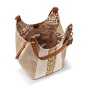Sakroots Roma Straw Shopper Tobacco Batik World Tobacco Batik World