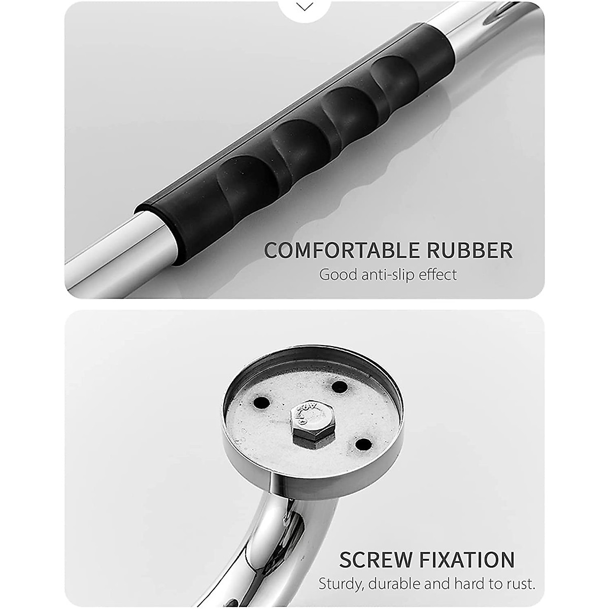 Top hacker Bathroom Grab Bar Stainless Steel Bath Grab Rail Shower Safety Handrail Anti Slip Rubber Grip Balance Bar Handle for Elderly Disabled Children Kitchen Toilet (Size : 11.8Inch)