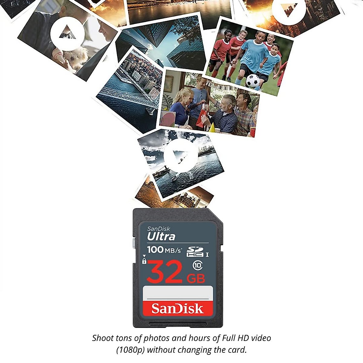 SanDisk 32GB Ultra SDHC UHS-I Memory Card (10-Pack) Bundle with High Speed USB Card Reader (11 Items)