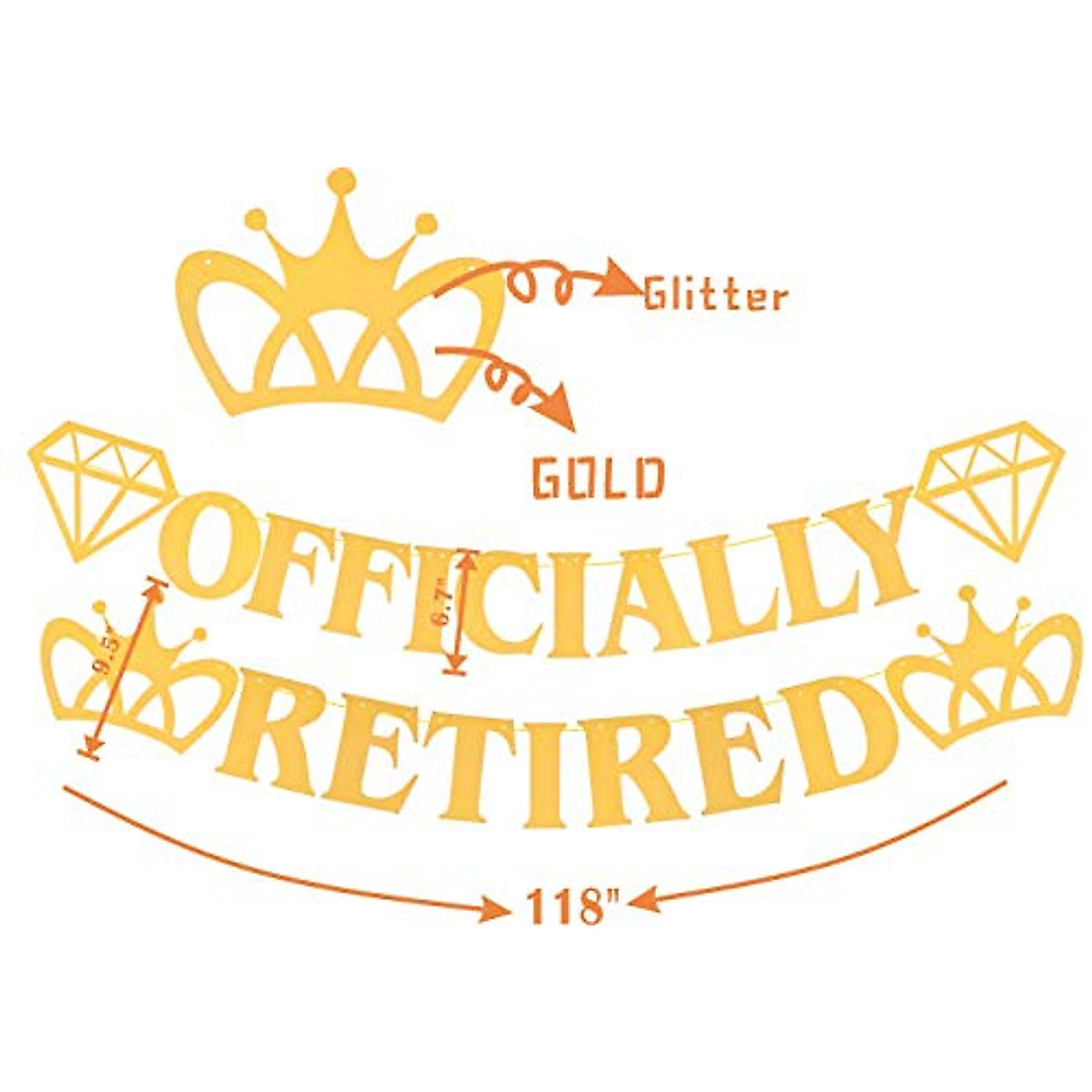 Retirement Decorations Party Sash and Crown for Women - Fabulous Set: Glitter Sash + Gold Rhinestone Premium Metal Tiara - Christmas Gift for Her