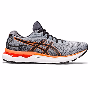 ASICS Men's GEL-NIMBUS 24 Running Shoes, 11.5, SHEET ROCK/SHOCKING ORANGE