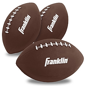 Franklin Sports Mini Footballs for Kids - (3) Inflatable Toy Replacement Footballs for Target Toss + Other Throwing Games - 6" Plastic Inflatable Footballs with Air Pump - Perfect Kids Toy Football