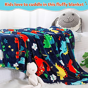 mermaker Dinosaur Blanket for Boys, 380 GSM Dinosaur Toddler Blanket for Boys and Girls, Cute Dinosaur Blanket for Kids, Toddler Boys Blanket Soft Fleece Kids Throw Blanket for Toddler (50x60 inch)