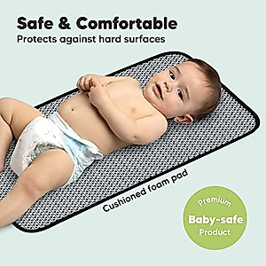 Portable Diaper Changing Pad - Waterproof Foldable Baby Changing Mat - Travel Diaper Change Mat - Lightweight Changing Pads for Baby - Baby Changer - Machine Washable (Black Geo)