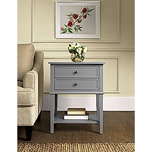 Ameriwood Home Franklin Accent Table with 2 Drawers, Gray -