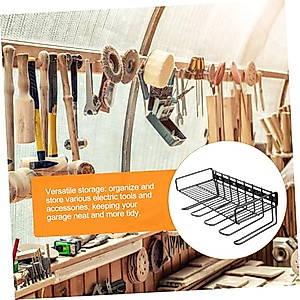 Zerodeko Tool Storage Box Storage Shelf for House Hand Tool Holder Electric Drill Holder Tools Organizer Power Tools Storage Storage Rack Peg Board Organizer for Tool Iron Black