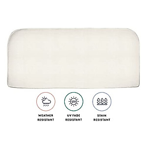 Honeycomb Outdoor Cushion 42" W x 18.5" D x 2.5" T, Textured Solid Bone Loveseat Bench Cushion