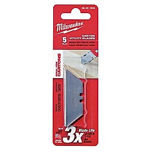 Milwaukee 48-22-1934 5-Piece Carton Utility Knife Blades