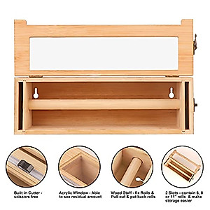 Reusable Vacuum Sealer Bags Dispenser, Rolls Keeper with Built-in Cutter, Come with 8'' x 50’ Rolls for Food Saver, Commercial Grade, BPA Free and Heavy Duty