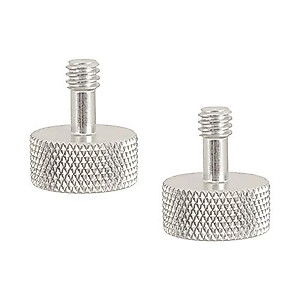 CAMVATE 1/4"-20 Thumb Screw Button Head Cap Screw Brass Nickel Construction(2 Pieces) - 2678