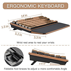 Hexgears X3 Wireless Mechanical Keyboard TKL 87 Keys, Kailh Box 3.0 Red Switch, Ergonomic, N-Key Rollover, Backlit Gaming Keyboard with Wrist Rest for PC/Tablet/PS/Xbox/Mac/Laptop