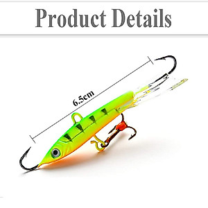 LOVEPET Bionic Bait, Ice Bait,Lures Bait,Fake Bait, Ice Hook, Fishing Tackle, 76mm/22g,4 Pcs