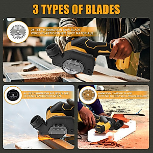 Cordless Cut Off Tool compatible with Dewalt 20V MAX Battery, AODERTI Rotorazer Saw Brushless and Compact, Tile Cutter 10,000RPM, 5 Saw 3” Blades for Metal, Wood, Tile and Plastic (Bare Tool Only)