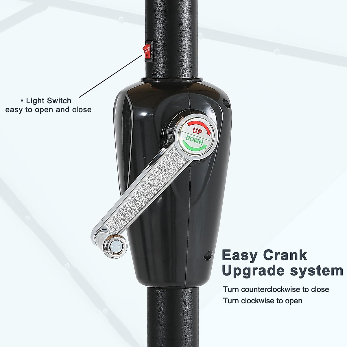 MASTERCANOPY Patio Umbrella with Solar LED Lights for Outdoor Market Table (7.5ft,Turquoise)