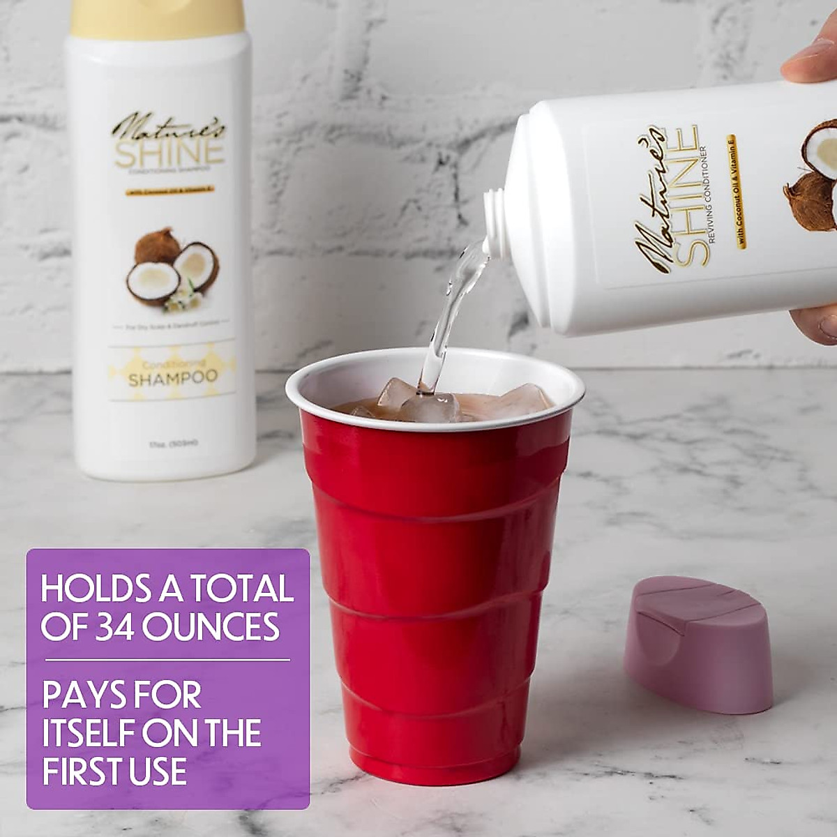 ShampBooze II Fake Shampoo Bottles | Flasks for Liquor Disguise | Plastic Flask for Liquor | Booze Smuggling Containers for Cruises | Alcohol Hidden Container | Secret Bottle | Two Shine 17oz Bottles