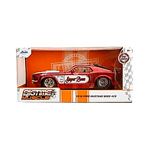Big Time Muscle 1:24 1970 Ford Mustang Boss 429 Die-cast Car Candy Red, Toys for Kids and Adults