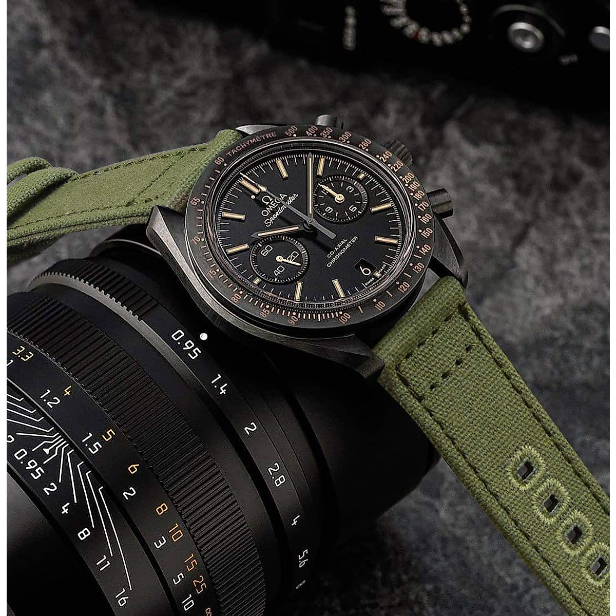 Ritche 20mm Canvas Wristbands Watch Bands for Omega x Swatch Moonswatch Replacement Quick Release Watch Straps for Men