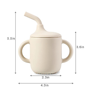 PandaEar Silicone Baby Feeding Set & 2 Pack 100% Tiny Silicone Drinking Training Cup