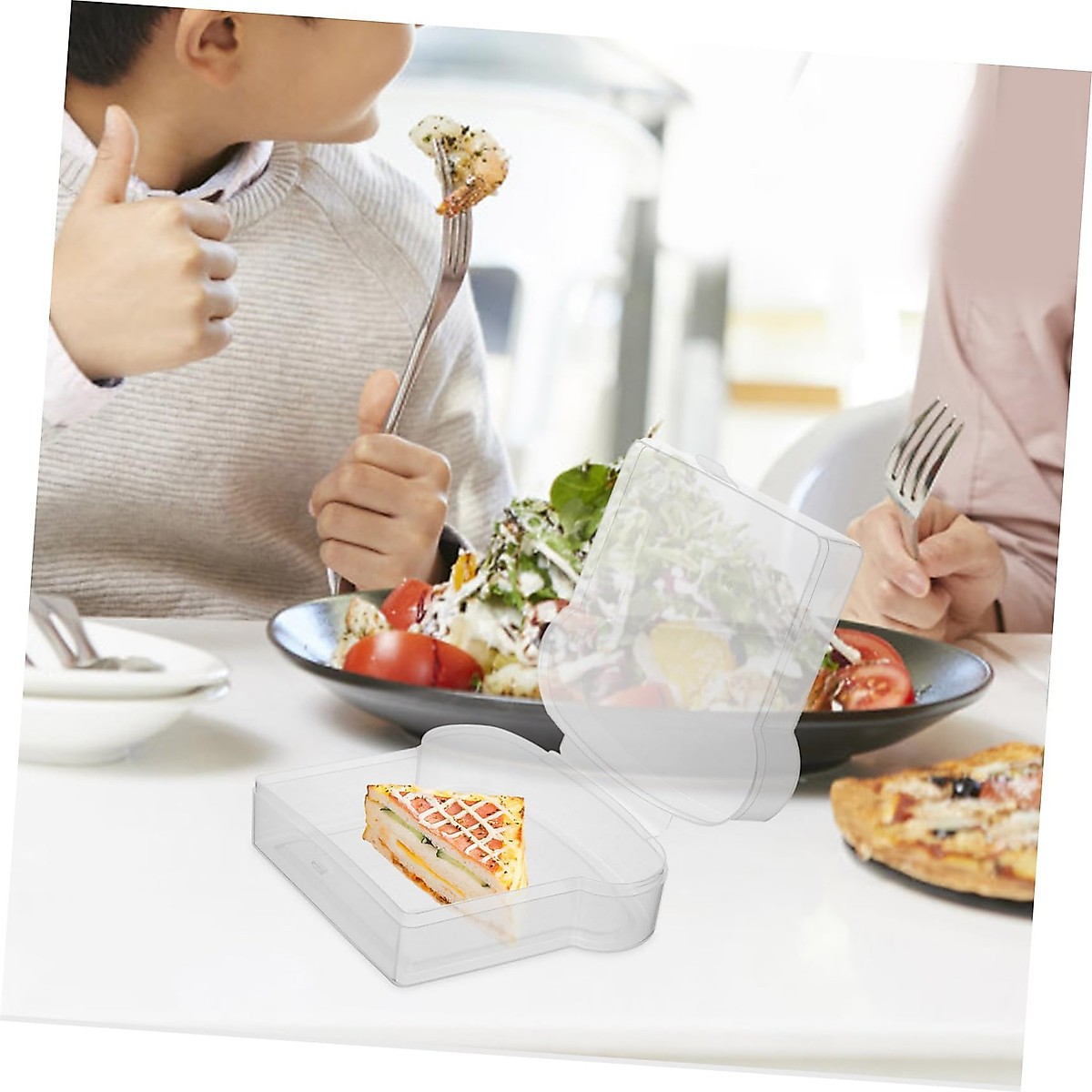 SHOWERORO Portable Sandwich Storage Box Reusable Container for Picnic and Lunch Sandwich Holder for Fresh Bread and Toast for Outdoor Camping and Food Storage