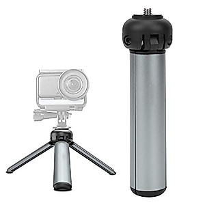 Desktop Tripod, Mini Multi‑function Tripod Aluminium Alloy Tripod Handheld Aluminium Alloy for OM4 Action Camera for Photographers(Mini version Titanium)