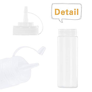 6 Pack 24oz Squeeze Bottle Condiment Squeeze Bottles Plastic ketchup Squeeze Squirt bottle For Sauce,BBQ,Dressing,Paint,Workshop,Arts and Crafts