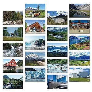 Dear Mapper Vintage United States Alaska Landscape Postcards Pack 20pc/Set Postcards from Around the World Greeting Cards for Business World Travel Postcard for Mailing Decor Gift