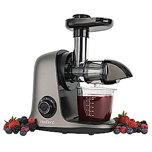 West Bend Juicer Cold Press Masticating Extractor Machine Features Quiet Motor Anti-Clog Reverse Function Nutrient Preserving For Juicing Fruits Vegetables and All Greens, 150-Watts, Silver