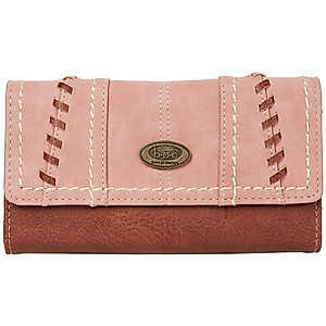 b.o.c. Oakley Accordion Wallet Dusty Pink/Saddle One Size