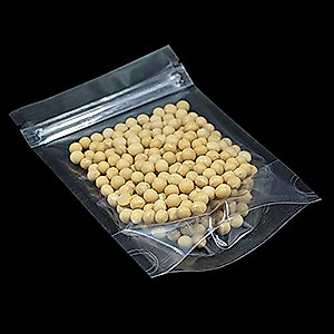 PABCK 100 Pack (Outside Size 3.9x5.9 inch)(Inside Size 3.54x3.66 inch) Clear Resealable Stand Up Bags Heat Seal Zipper Lock Leakproof Storage Pouch for Zip Food Storage Lock Packaging with Tear Notch