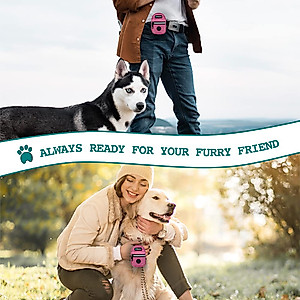 PetAmi Dog Poop Bag Holder For Leash, Dog Pet Waste Bag Dispenser For Poop With Clip For Doggie Puppy Walking Accessories Travel Camping, Dog Treat Pouch Supplies Must Have With Doggy Bag Roll, Pink