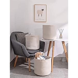 CubesLand Woven Baskets for Organizing /Storage 11x11'' for Cube Storage Organizer/Shelves,Cube Shelves Cloth Closet Basket Bins, Rope Storage Bins 4 Packs Off White